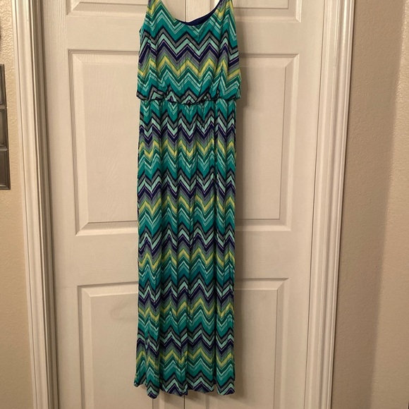 Self Esteem | Dresses | Green And Blue Maxi Dress | Poshmark